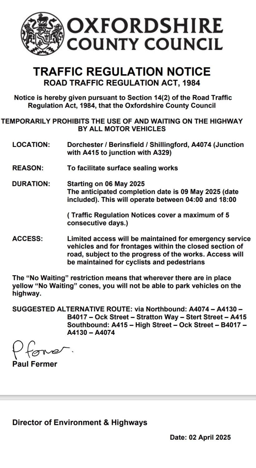 Road Closures - Abingdon on Thames Town Council